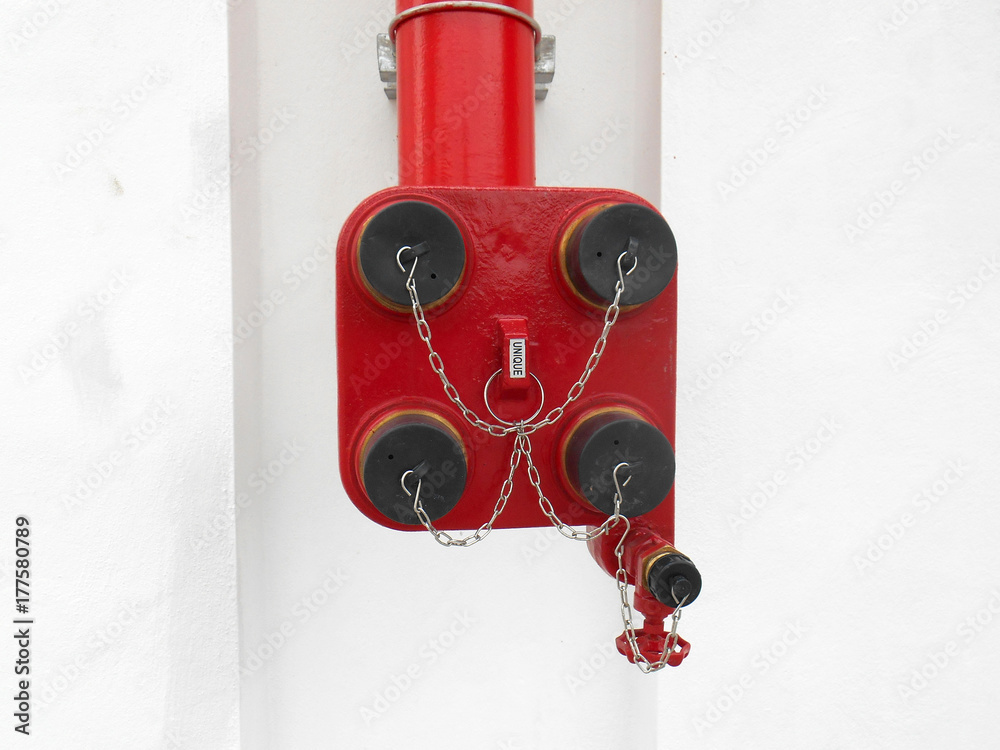 Wet riser connector. Fireman used this connector to connect building ...