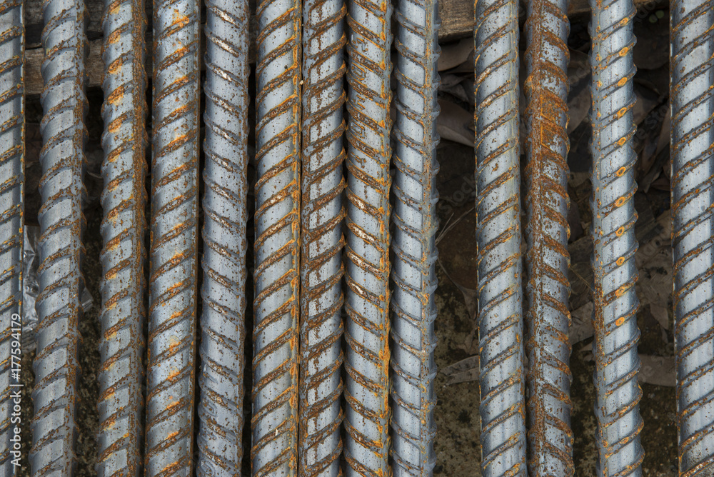 Steel bars.Reinforcing bar.rusty steel bars construction materials, in ...