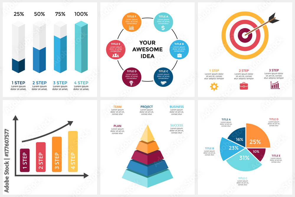 Marketing infographic, cycle diagram, global business graph ...
