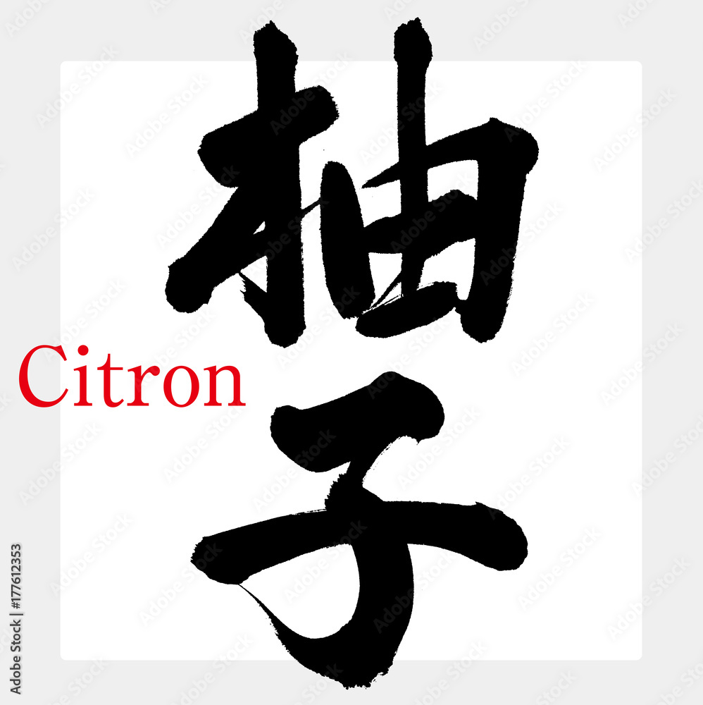 柚子・柚・ゆず（筆文字・手書き） Stock Vector | Adobe Stock