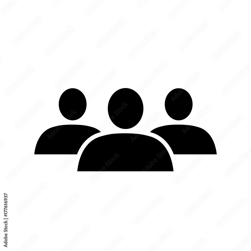 Group icon. Simple representation of group or crowd of people. Vector ...