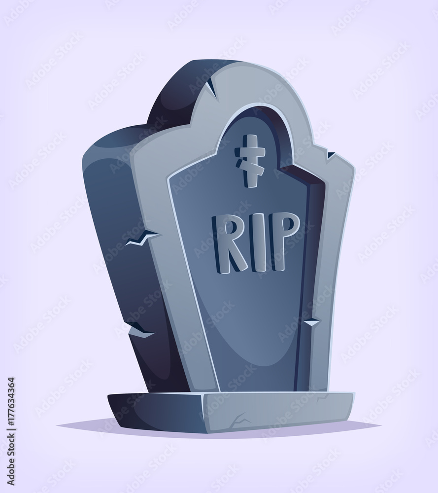 Old cartoon grave design. Vector character illustration. Stock Vector ...