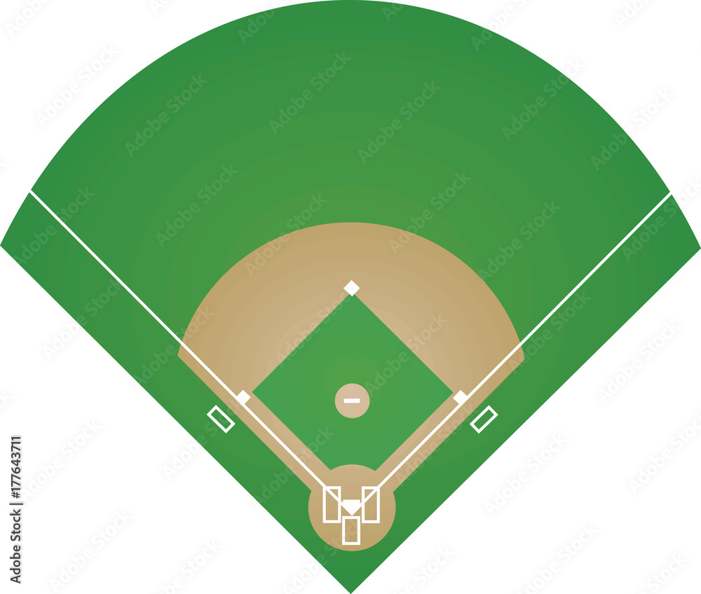 Baseball field. vector illustration Stock Vector | Adobe Stock