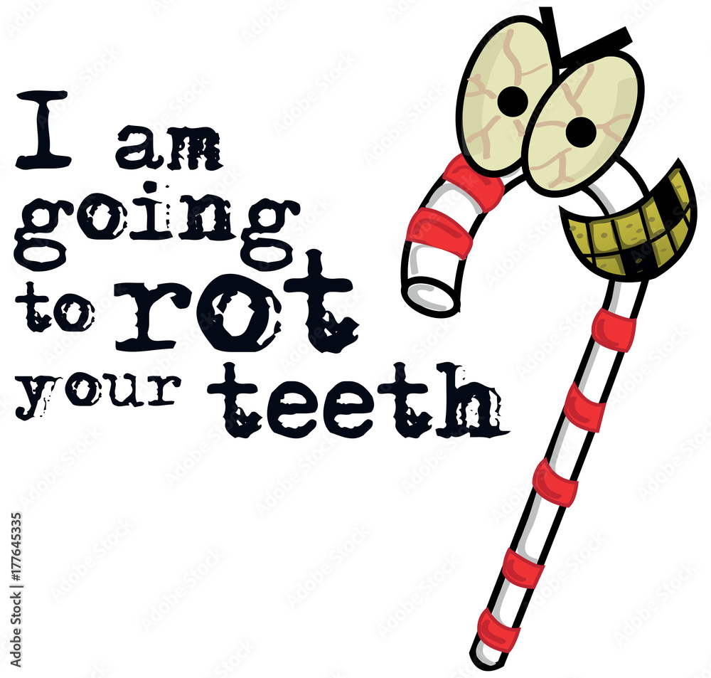 Evil Candy Monster. Warning For Kids. Vector illustration. Transparent ...