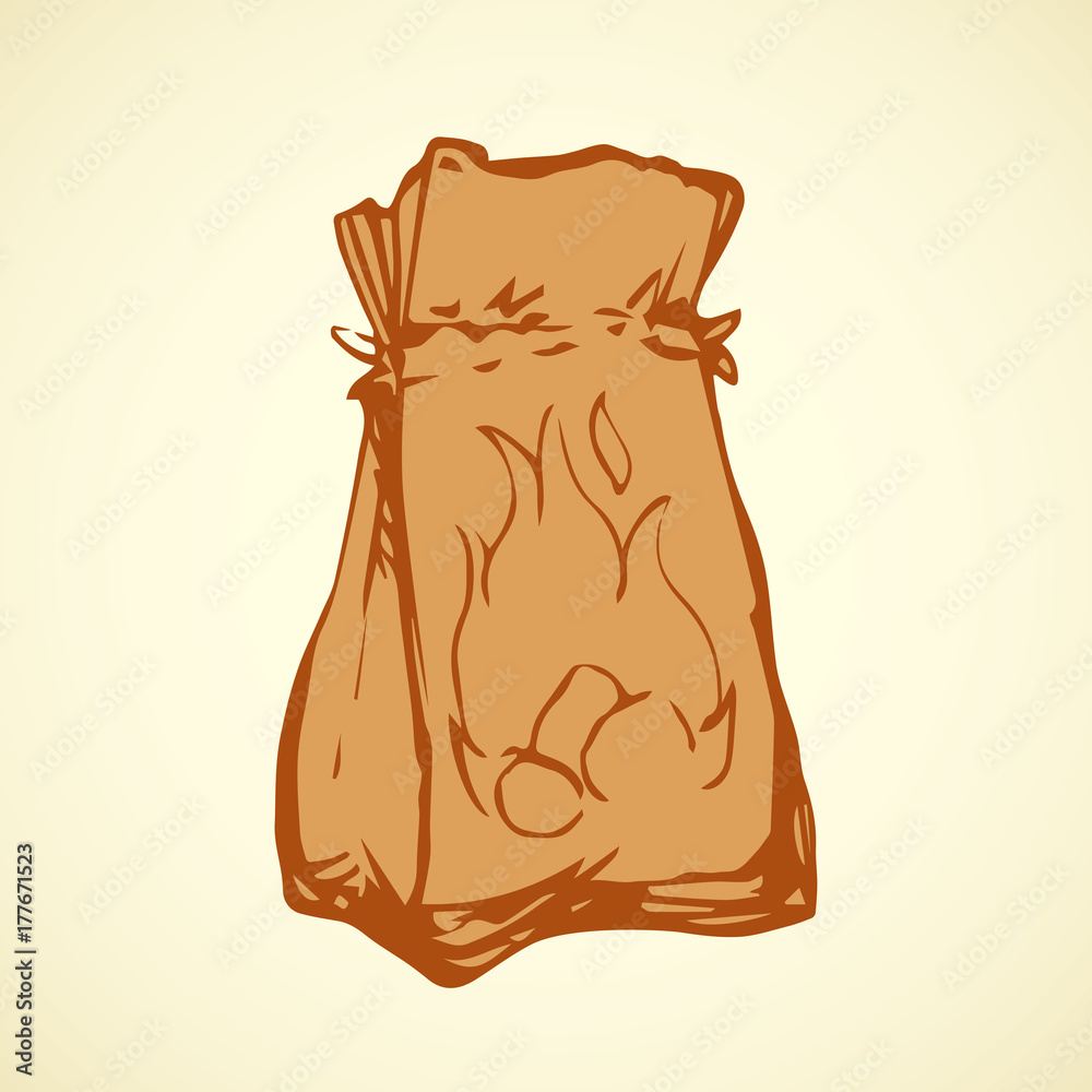 Paper bag. Vector drawing Stock Vector | Adobe Stock