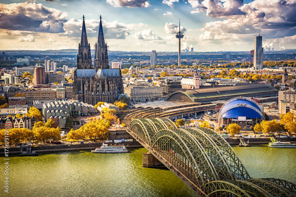Aerial view of Cologne, Germany Stock Photo | Adobe Stock