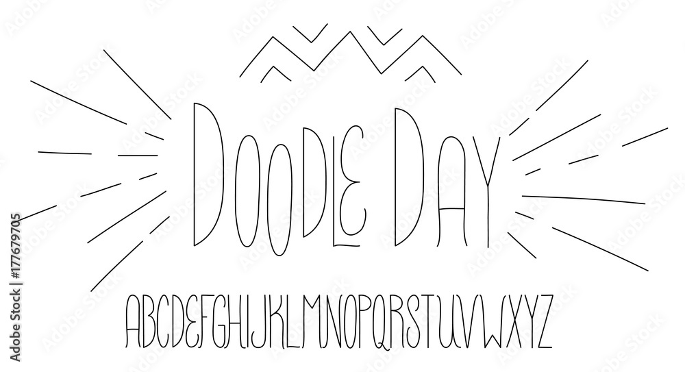 Doodle style font design, hand drawn. Stock Vector | Adobe Stock