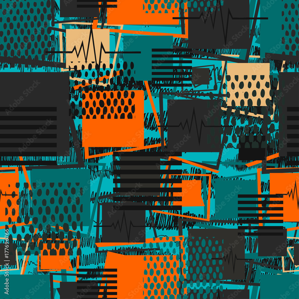 Abstract seamless square pattern for girls,boys,sportswear, clothes ...