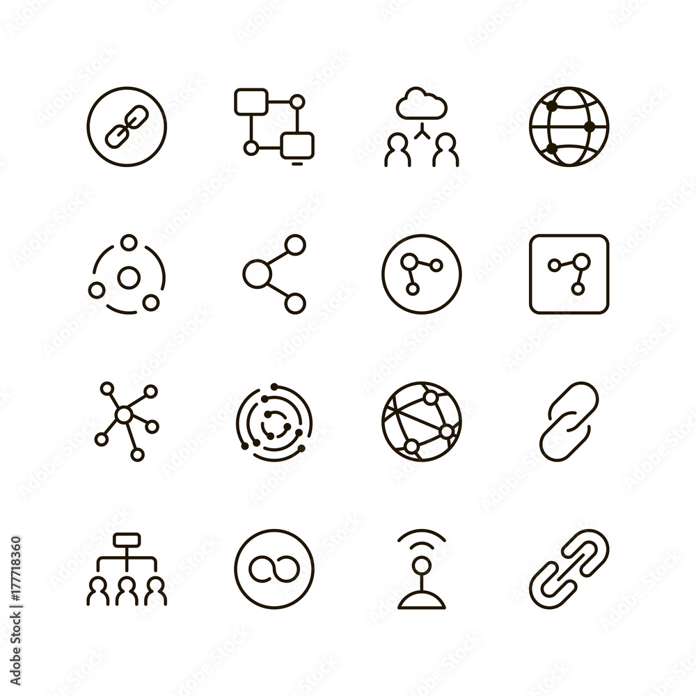 Flat line icon Stock Vector | Adobe Stock