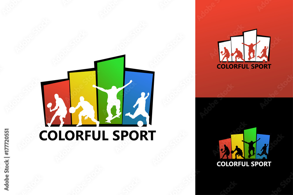 Colorful Sport Logo Template Design Stock Vector | Adobe Stock
