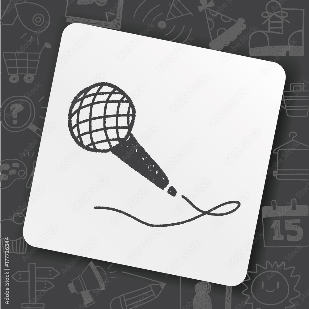 doodle microphone Stock Vector | Adobe Stock