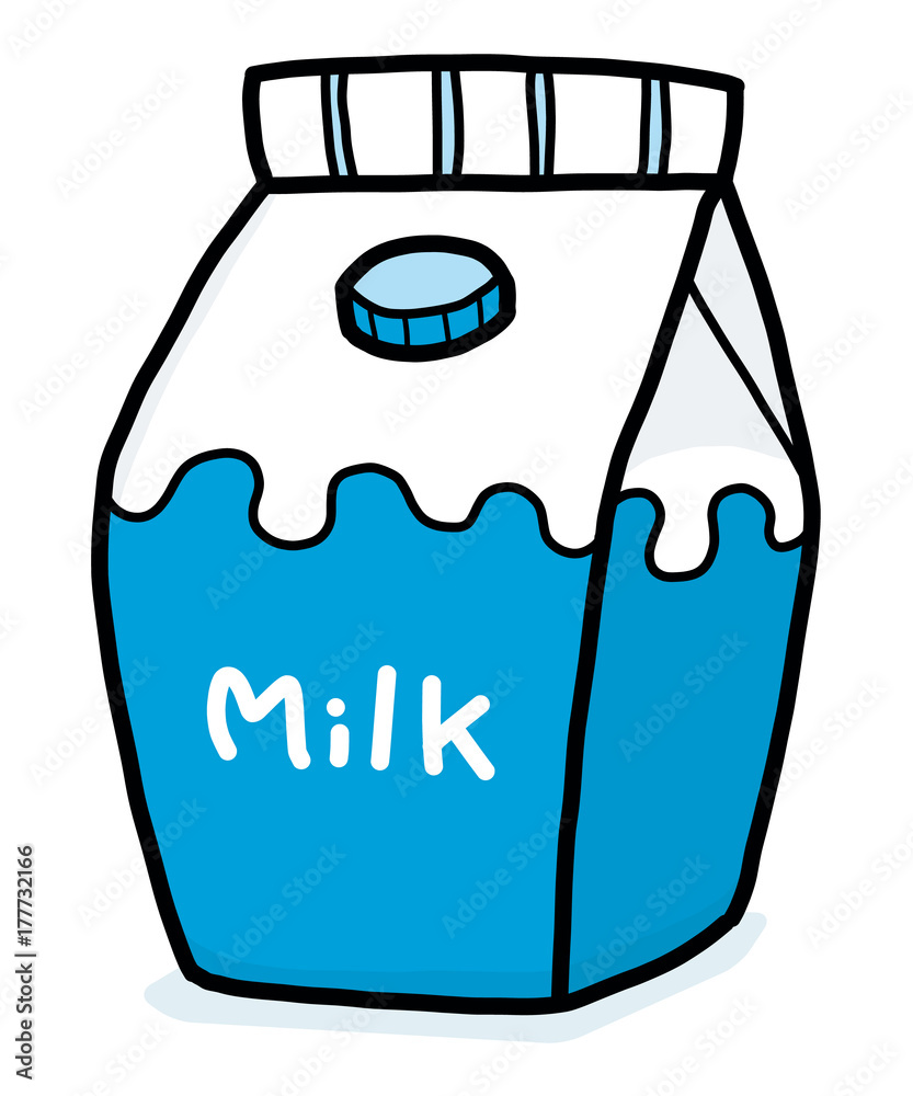 milk box / cartoon vector and illustration, hand drawn style, isolated ...