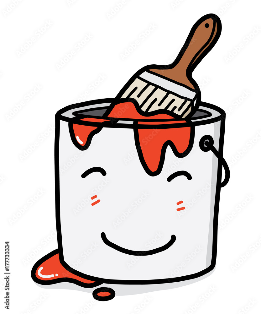 red color bucket cartoon / vector and illustration, hand drawn style ...