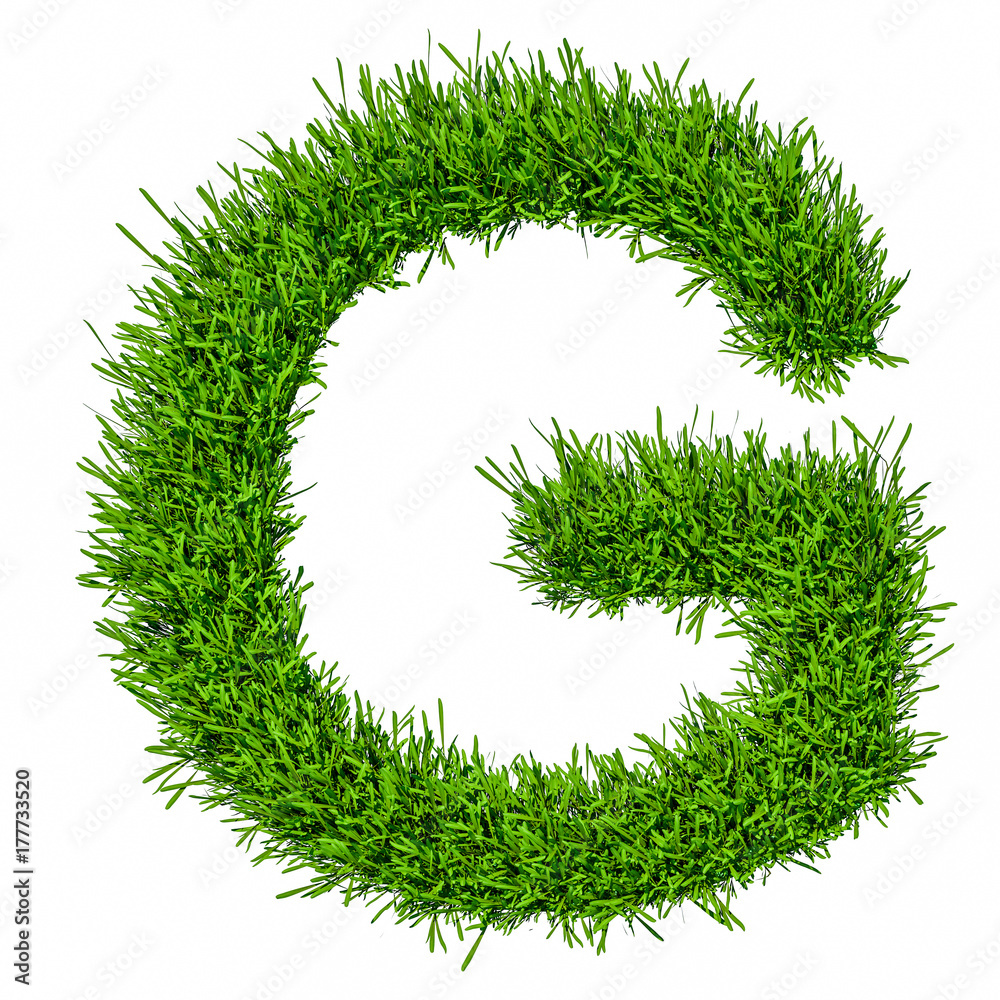 Letter of grass alphabet. 3d illustration Stock Illustration | Adobe Stock