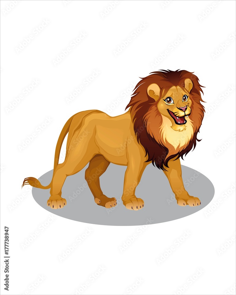 Adult funny Lion- vector drawing - isolate white background Stock ...