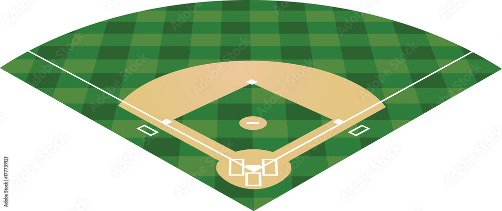 Baseball field. vector illustration Stock Vector | Adobe Stock