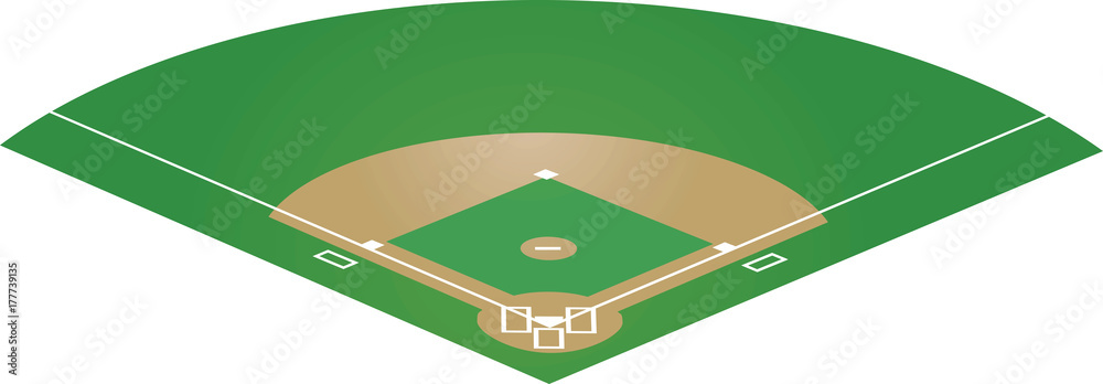 Baseball field. vector illustration Stock Vector | Adobe Stock