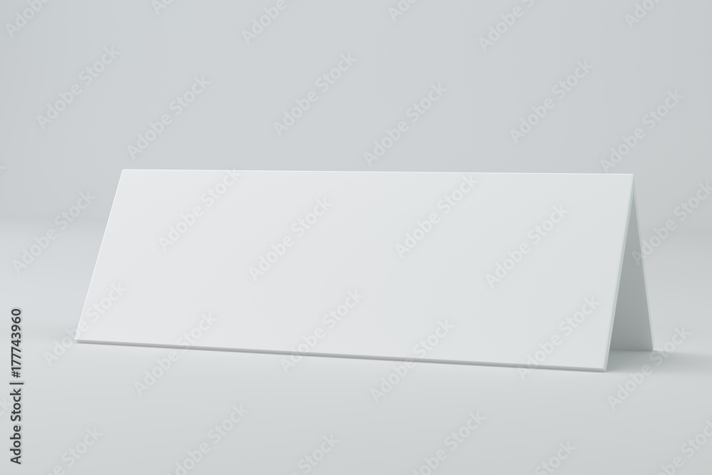 Blank table card, sign template. 3D rendering Stock Illustration ...