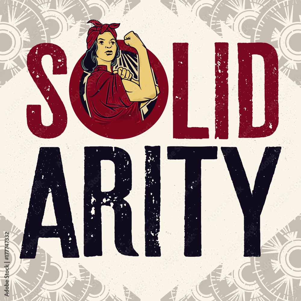 Women Solidarity Sign Logo. Vintage propaganda poster and elements ...