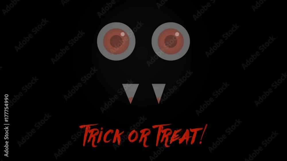 Halloween video where first bloody red text in scary style Trick or ...
