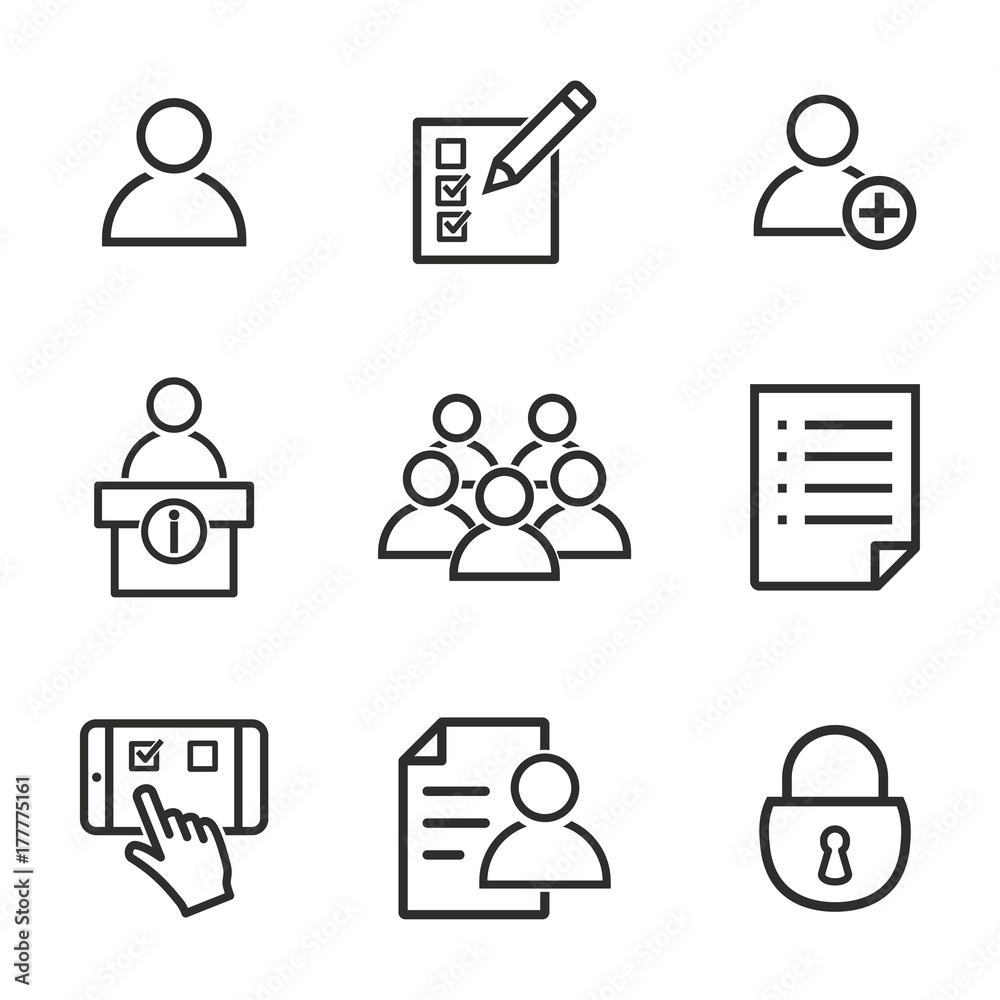Registration icon set. Stock Vector | Adobe Stock
