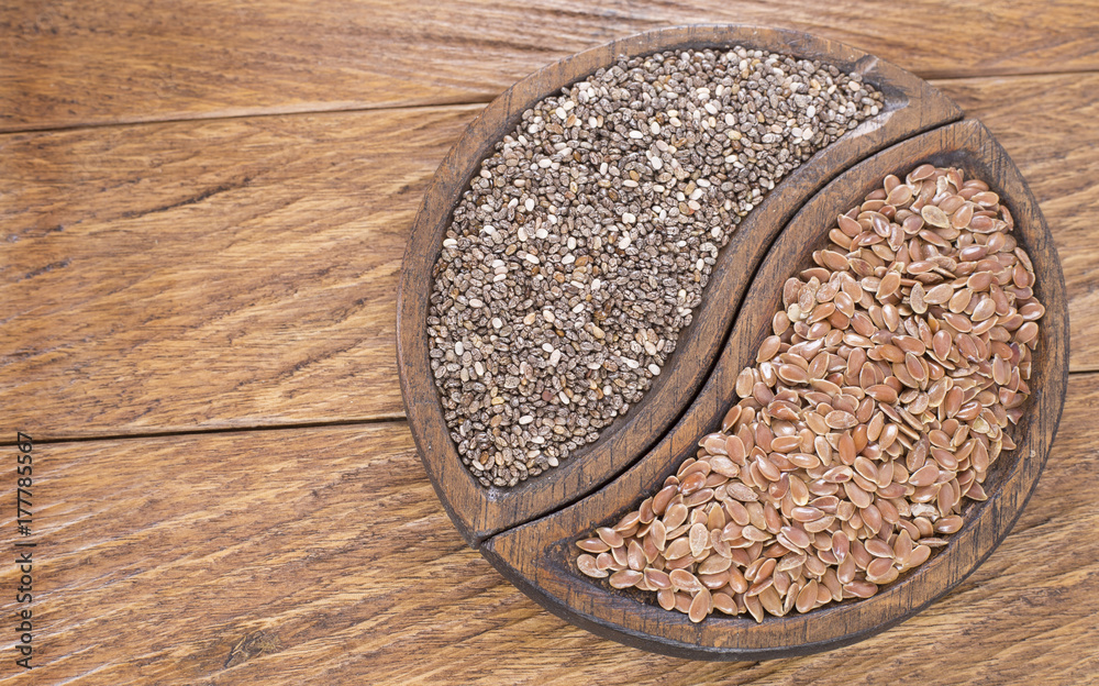 Chia seeds and linseed Stock Photo | Adobe Stock