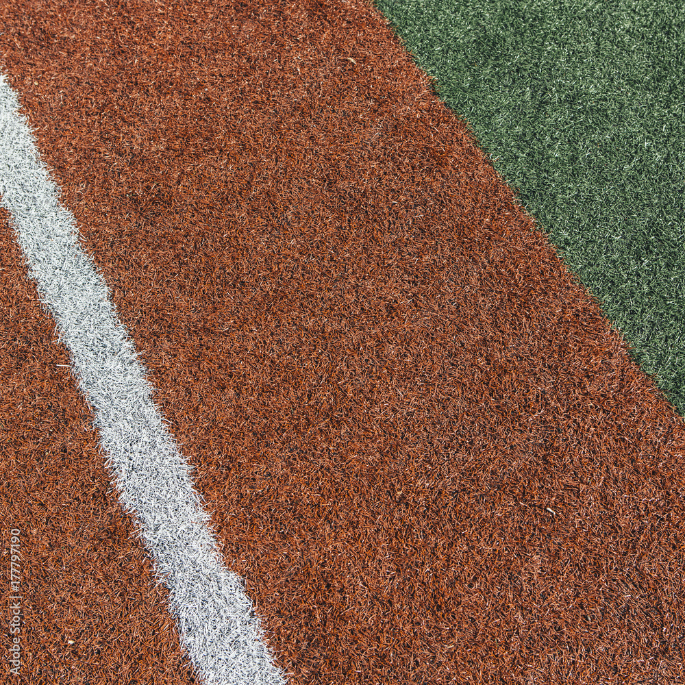 Boundary lines on artificial turf sports field Stock Photo | Adobe Stock