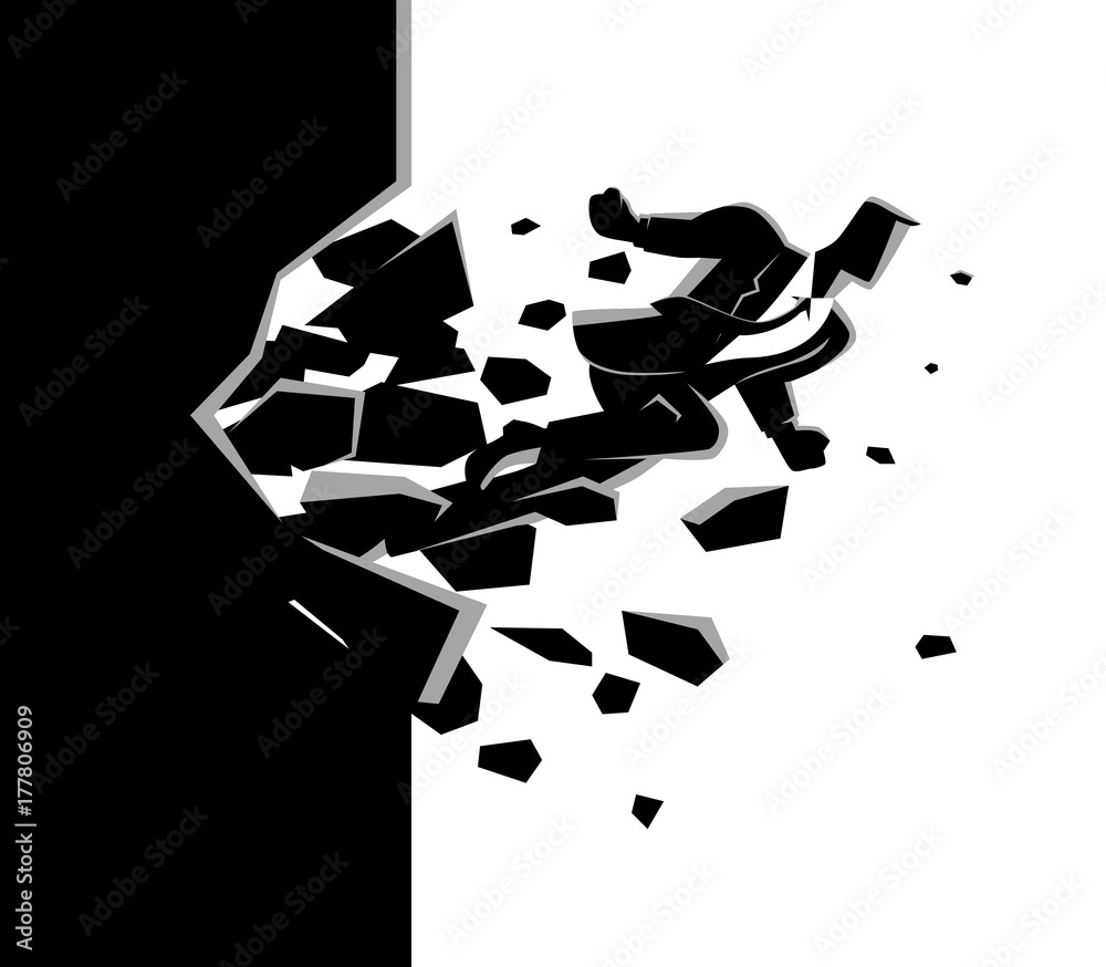 Breaking Through Wall Vector