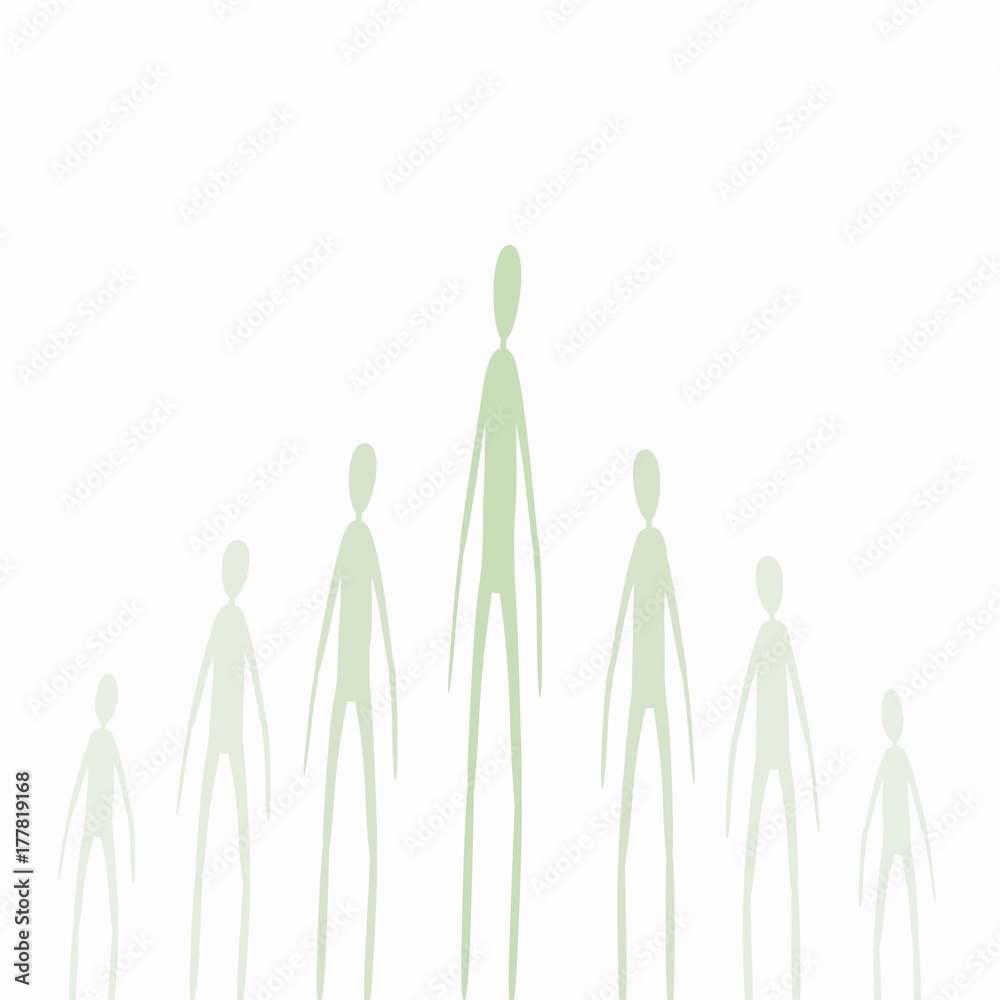 cartoon people silhouettes moving forward on a white background Stock ...