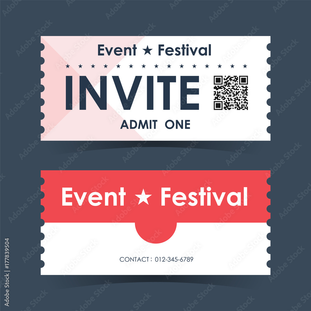 Even and festival invite ticket Card. Element template guideline for ...