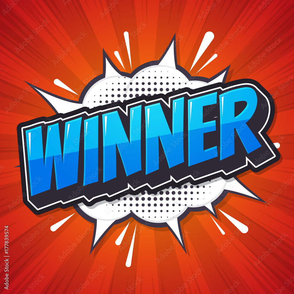 Photo Winner. Poster comic speech bubble. Vector illustration, NWM ...