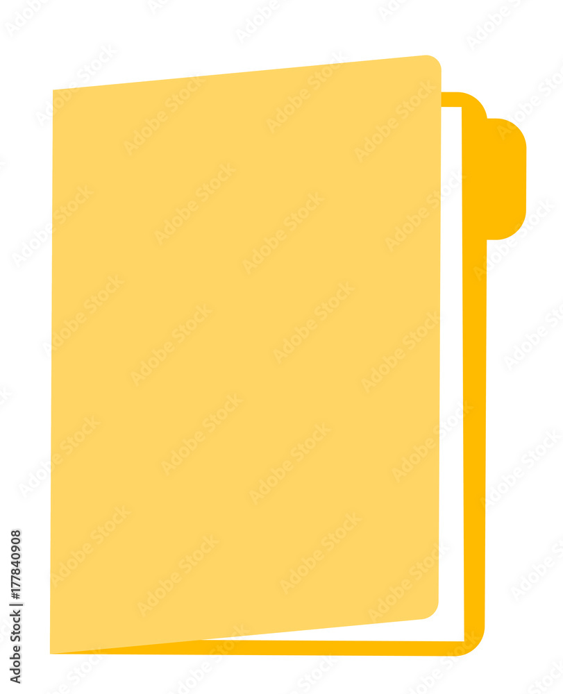 Yellow folder with documents vector cartoon illustration isolated on ...