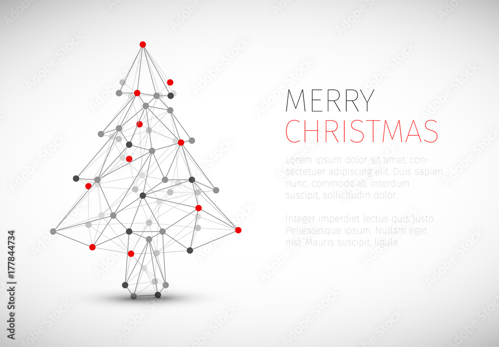 Christmas Card with Geometric Diagram Tree Stock Template | Adobe Stock