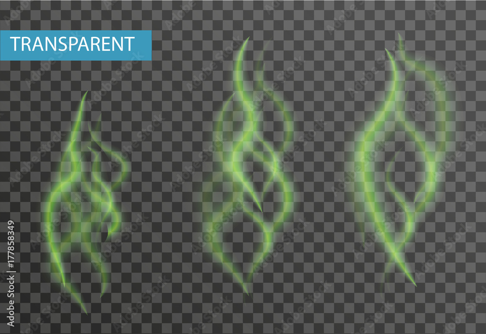 Set of realistic bad smell. Isolated on a transparent background. The ...