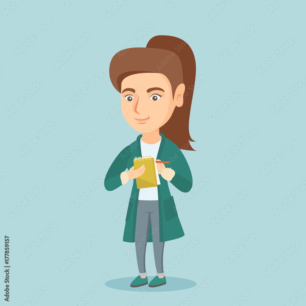 Cartoon Reporter And Notepad