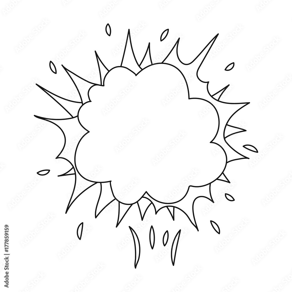 Explosion, single icon in outline style.Explosion, vector symbol stock ...