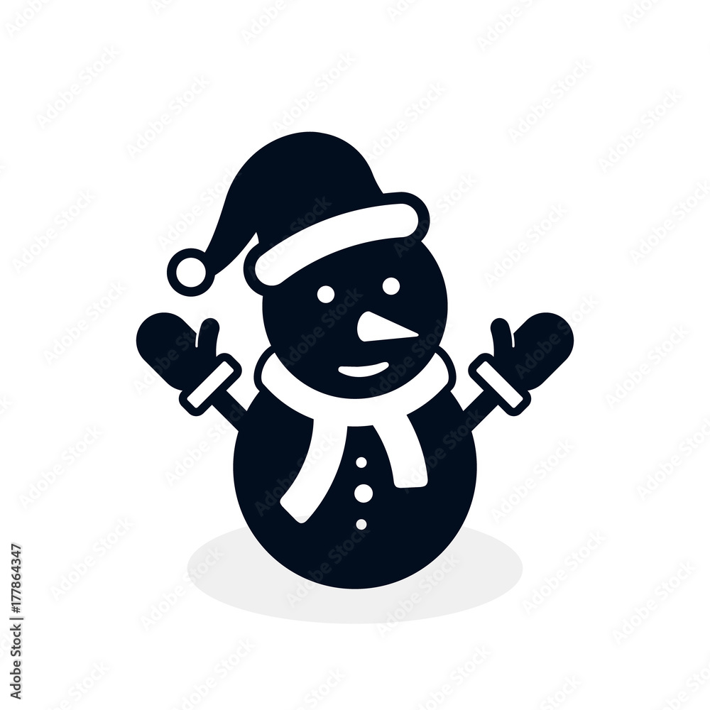 Snowman Silhouette Vector