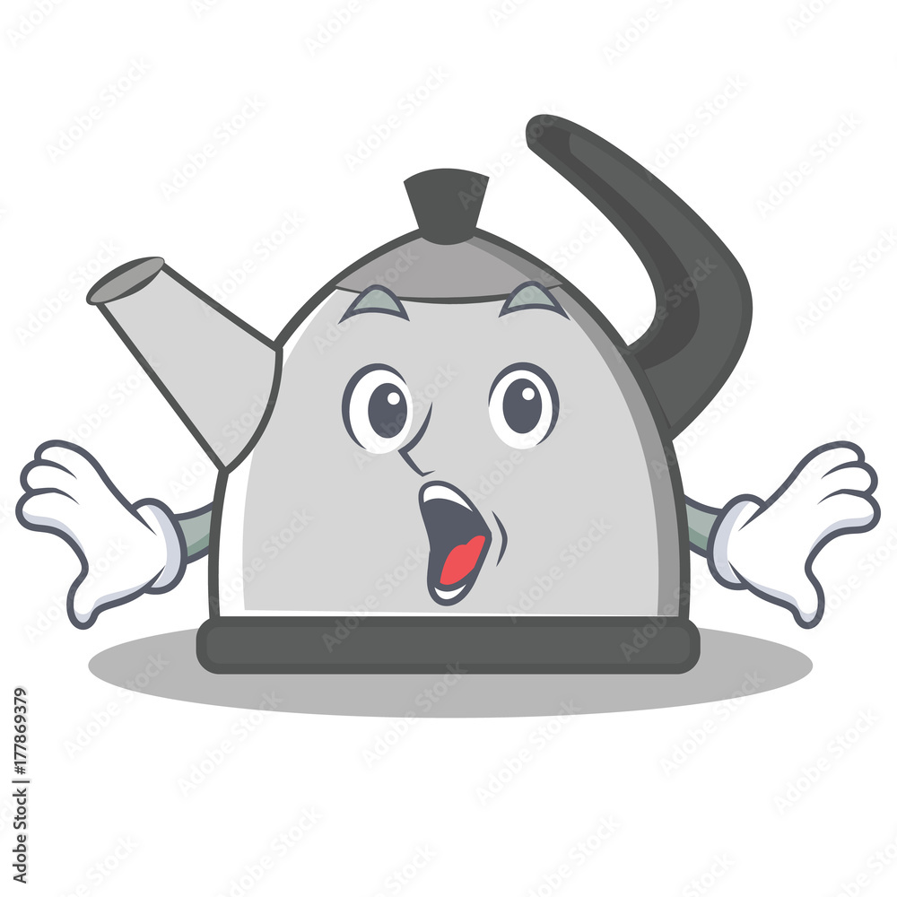 Surprised kettle character cartoon style Stock Vector | Adobe Stock