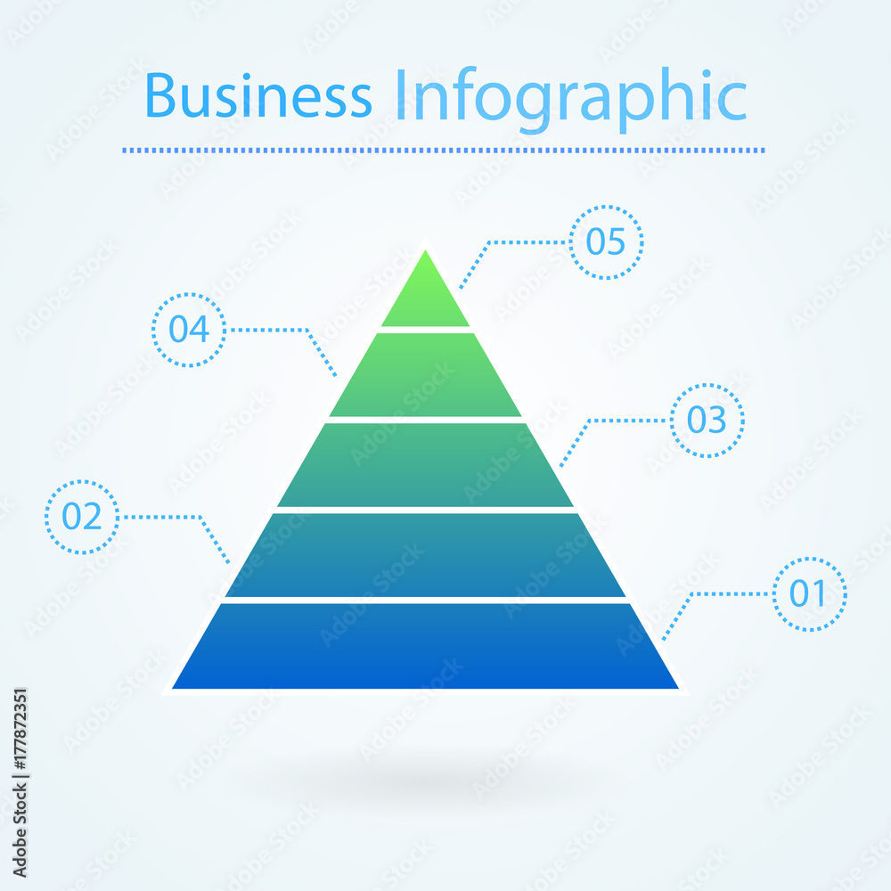 Business pyramid for infographic. 5 levels. Marketing concept. Pyramid ...