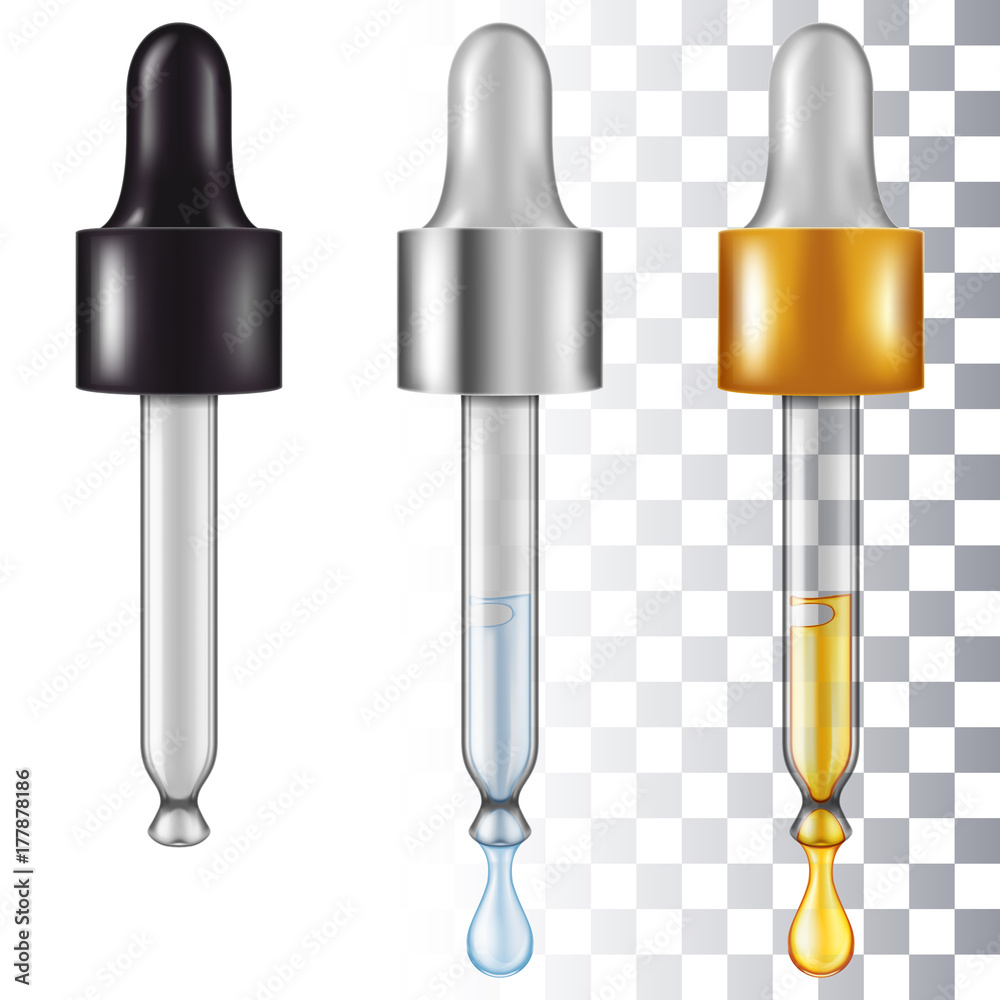 Set of eye droppers. Vector illustration with smart transparencies ...