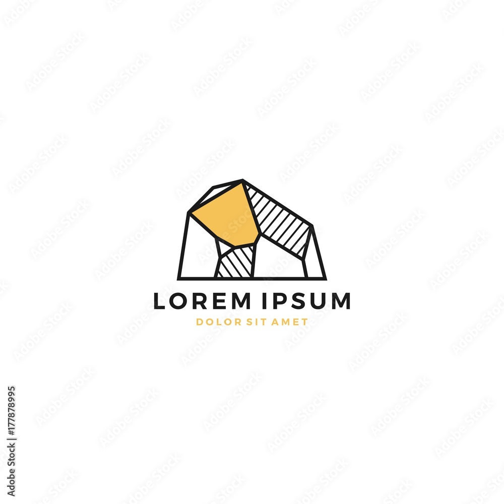 geometric rock stone mount landscape hard logo vector template Stock ...