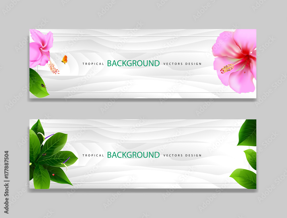 Tropical island circlet of beautiful plants Stock Vector | Adobe Stock