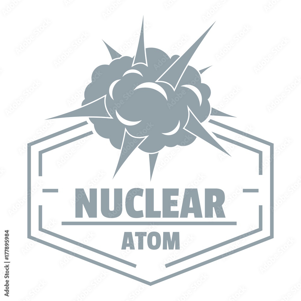 Nuclear explosion logo, simple gray style Stock Vector | Adobe Stock