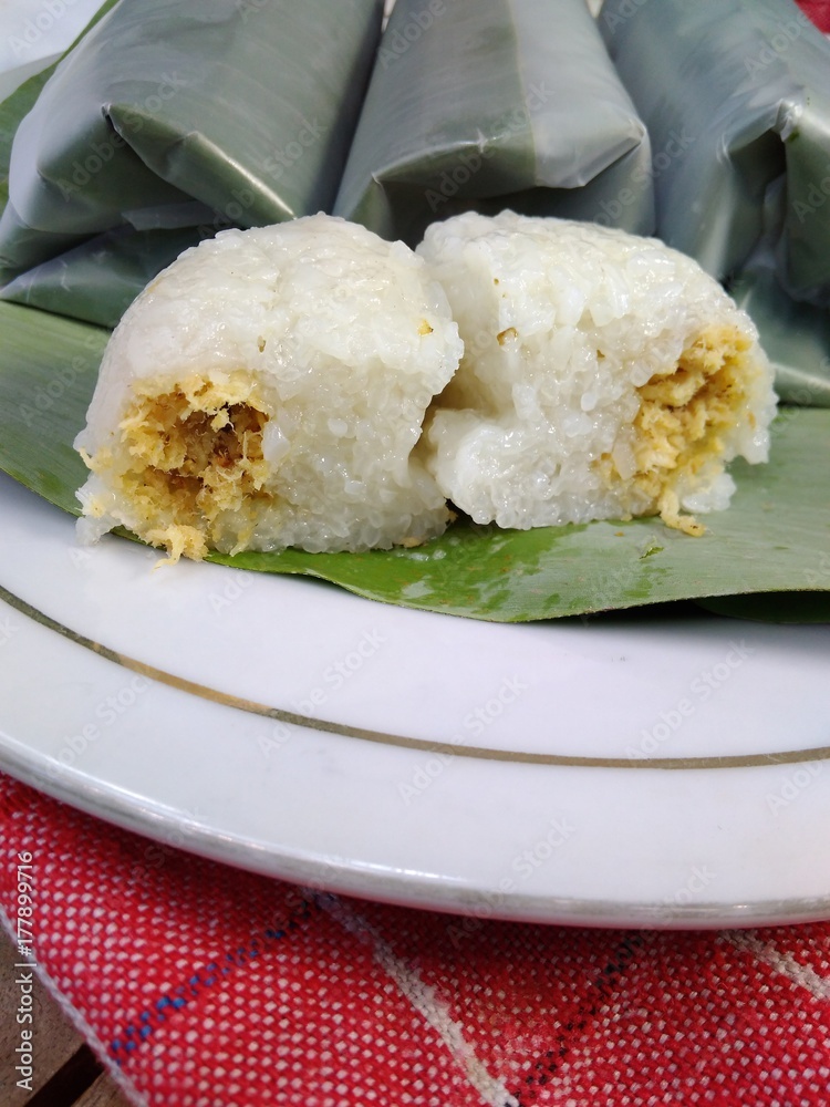 Lemper, Indonesia Traditional Food, Made From Sticky Rice with Meat ...