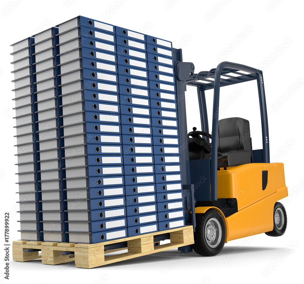 Stapler mit Ordner überlastet Stock Illustration | Adobe Stock