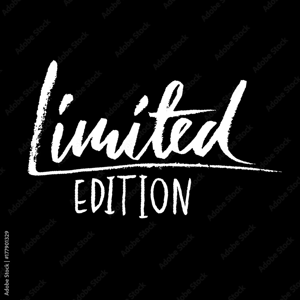Limited edition. Ink handwritten lettering. Modern dry brush ...