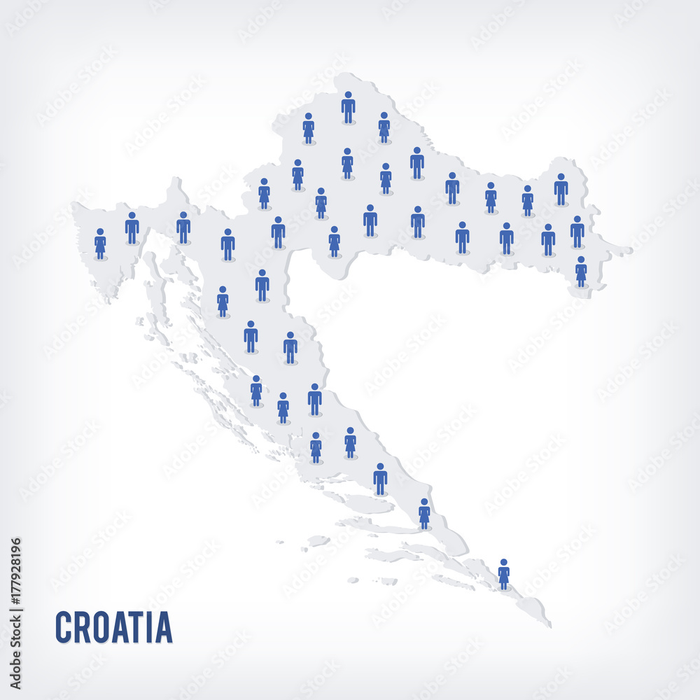 Vector people map of Croatia . The concept of population. Stock Vector ...