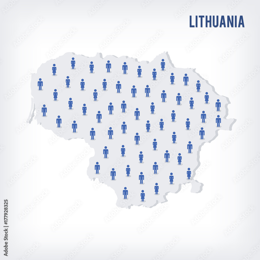 Vector people map of Lithuania . The concept of population. Stock ...