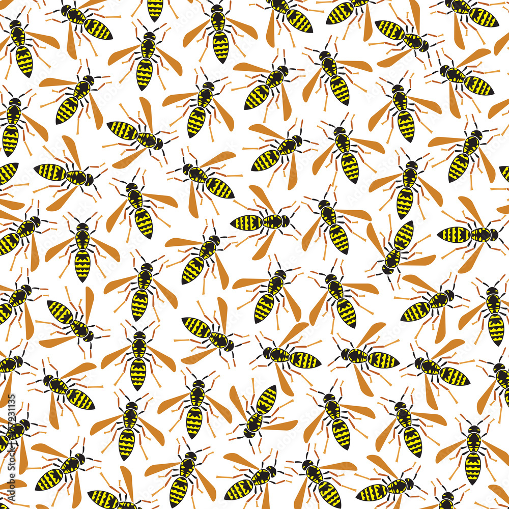 background pattern with wasps Stock Vector | Adobe Stock