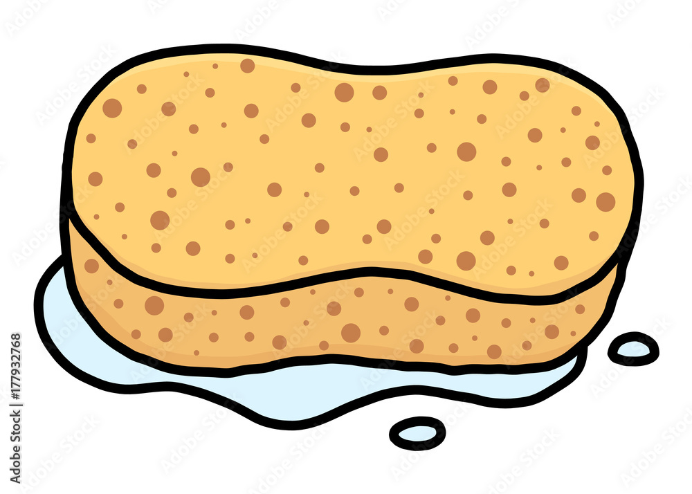 sponge / cartoon vector and illustration, hand drawn style, isolated on ...